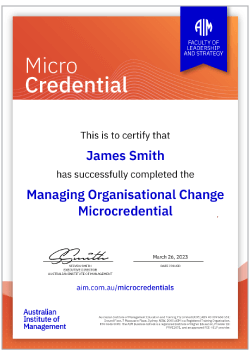Microcredential in Managing Organisational Change - AIM